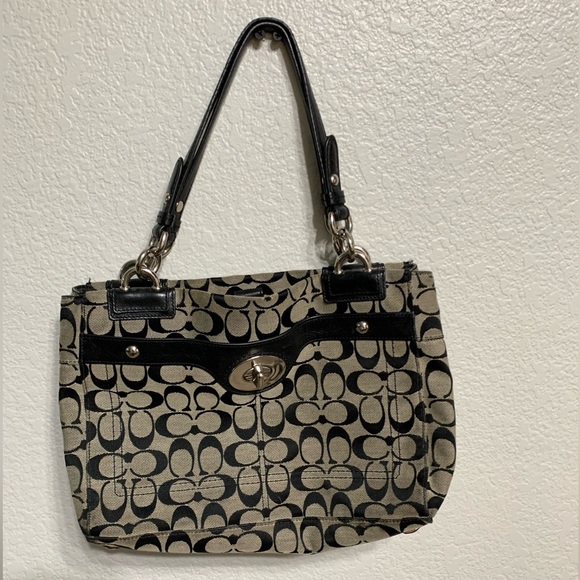 Coach | Bags | Coach Tan And Brown Medium Sized Purse | Poshmark